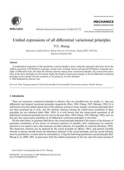 Pdf Unified Expressions Of All Differential Variational Principles Dokumen Tips