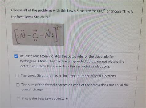 Solved Choose All Of The Problems With This Lewis Structure Chegg Com