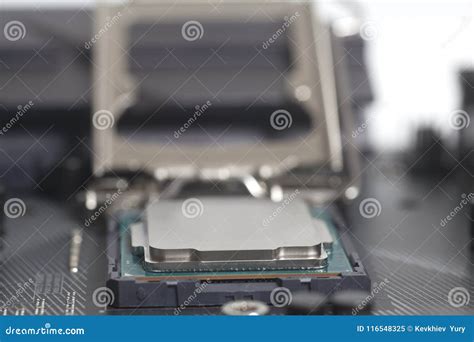 Intel LGA Cpu Socket On Motherboard Computer PC With Processor