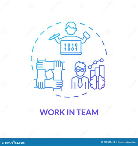 Gradient Thin Linear Icon Work In Team Concept Stock Illustration Illustration Of Simple Sign
