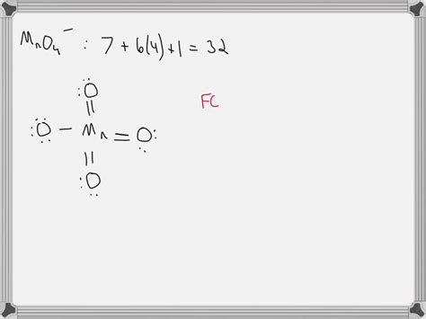 Solved Draw The Lewis Structure For The Permanganate Ion Mno4 And Calculate The Oxidation Numbers