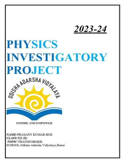 Xii Physics Investigatory Project Transformer Pdf Transformer Electromagnetic Induction