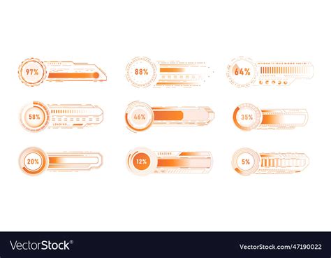 Sci Fi Loading Bars Set Royalty Free Vector Image