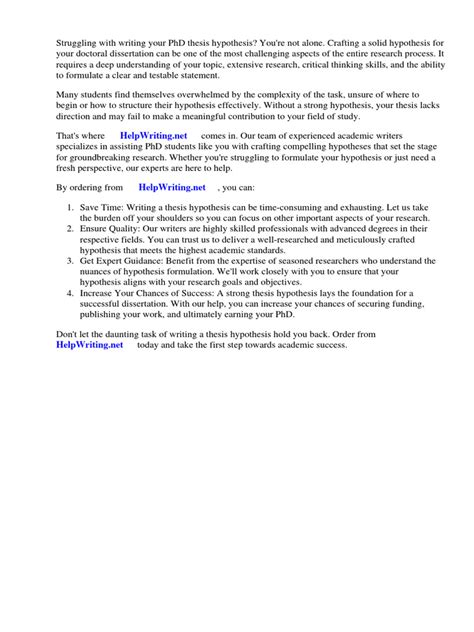 Phd Thesis Hypothesis Examples Pdf Thesis Hypothesis