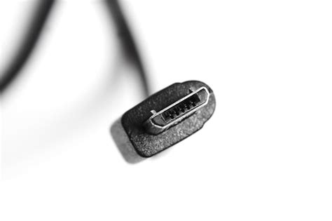 Premium Photo Black Micro Usb Cable Isolated On White Background Closeup