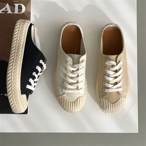 요즘슈즈 신고 벗기 편한 빗살무늬 콤비컬러 뮬 스니커즈 운동화 통굽 3cm