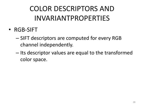 Ppt Evaluating Color Descriptors For Object And Scene Recognition