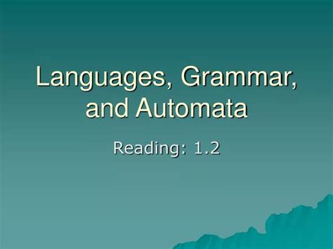 PPT Languages Grammar And Automata PowerPoint Presentation Free Download ID 7072871