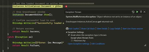 Grasshopper Api Instantiation Of Grasshopperinstances Rhino Developer Mcneel Forum