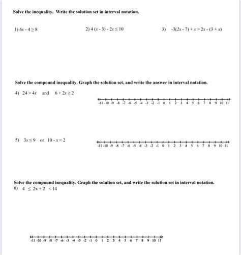 Solved Solve The Inequality Write The Solution Set In
