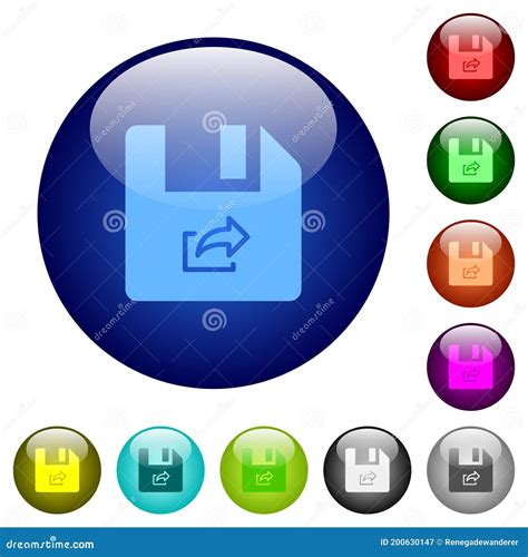Export File Color Glass Buttons Stock Vector Illustration Of Save Element 200630147