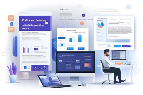 Web Developer Working With Multiple Metrics On Laptop And Desktop