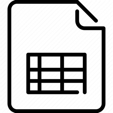 Data Document Excel File File Format Table Tabular Icon