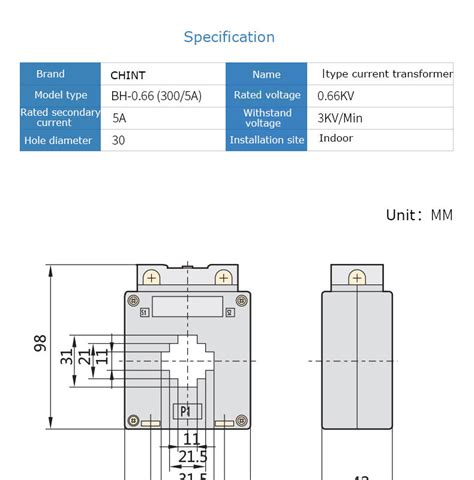 Low Voltage Current Transformer Chint Internal Current Transformer Type 5a 50a 100a Products