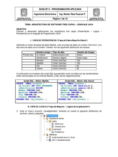 Guia5 Programacion Tres Capas Java Pdf Servidor Sql De Microsoft