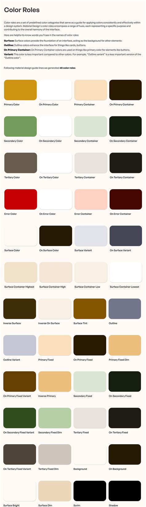 A Color Guide Using Material Design System On Behance