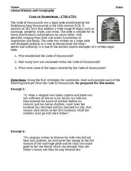 Excerpts From The Code Of Hammurabi By World History Time Travelers