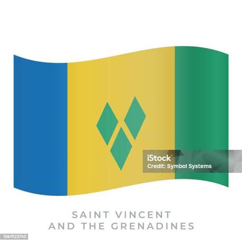 세인트 빈센트 그레나딘 흔들며 플래그 아이콘 벡터 벡터 그림 흰색 절연입니다 국기에 대한 스톡 벡터 아트 및 기타 이미지 국기 그레나딘즈 기 Istock