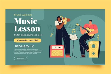 Free Vector Flat Music School Classes And Education Webinar Template
