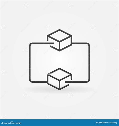 Blockchain Technology Linear Vector Concept Icon Two Connected Blocks Symbol Stock Vector