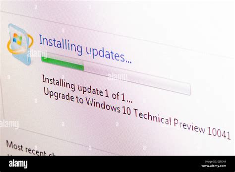 Installing Windows 10 Technical Preview Build 10041 A Public Beta Release Stock Photo Alamy