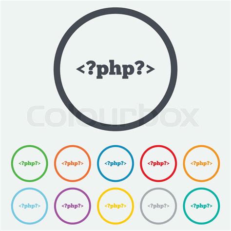 Php Sign Icon Programming Language Symbol Round Circle But Colourbox