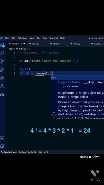Python Program To Calculate The Factorial Of The Number Python Languageshorts Coding Code