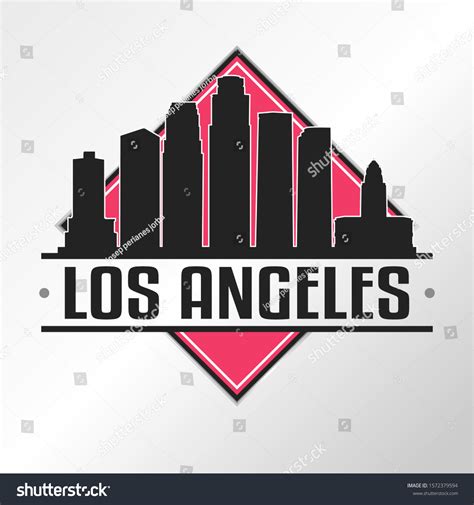 Los Angeles California Skyline Logo Adventure Stock Vector Royalty