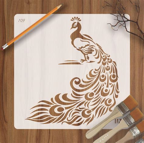 Peacock Reusable Stencil For Canvas And Wall Paintingid109