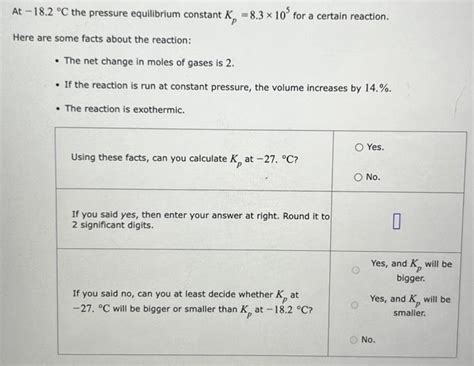 Solved Problem 1 Using The Vant Hoff Equation To Predict K