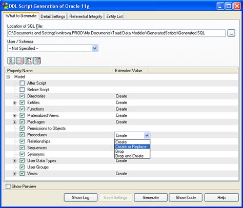 Generate Schemauser To Objects Toad Data Modeler Toad World® Forums