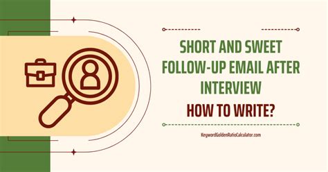 Short And Sweet Follow Up Email After Interview How To Write