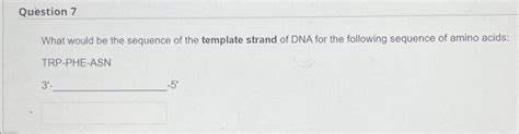 Solved Question What Would Be The Sequence Of The Template Chegg