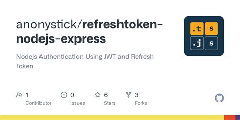 github anonystick refreshtoken nodejs express nodejs authentication