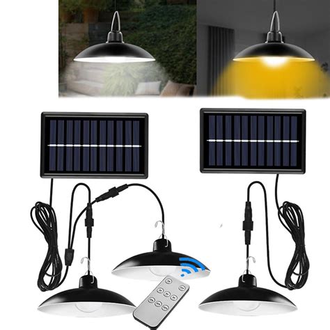 Lampu Solar Light Solar Chandelier 2bulbs Waterproof Pendant LED Solar Light Outdoor Lighting
