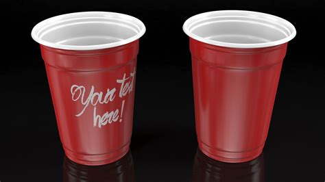 플라스틱 컵 텍스트 빨간색 3d 모델 19 3ds Blend C4d Fbx Max Ma Lxo Obj Free3d