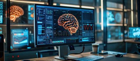 Computer Screen Displaying Brain Stock Image Image Of Healthcare Research 313009169