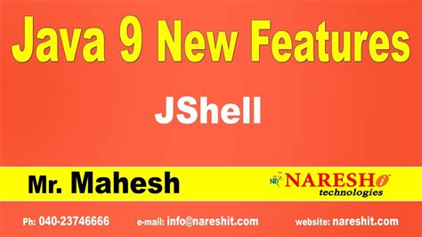Java 9 New Features Jshell Java 9 New Features With Examples Mrmahesh Youtube