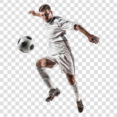 Png Soccer Player Kicking Ball Football Athlete Sports Premium Ai Generated Psd