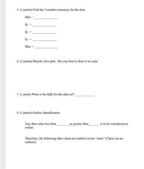 Directions Please Complete The Following Statistical