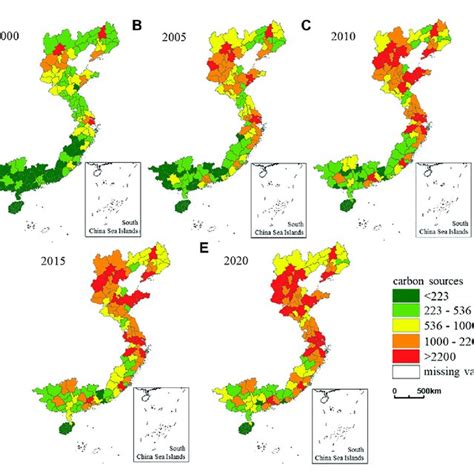 Spatial And Temporal Distribution Of Carbon Sources From 2000 To 2020 Download Scientific
