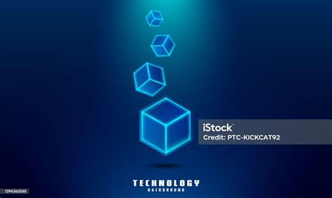 진한 파란색 배경에 파란색이 빛나는 벡터 사실적인 3d 큐브 0명에 대한 스톡 벡터 아트 및 기타 이미지 0명 3차원 형태 개념 Istock
