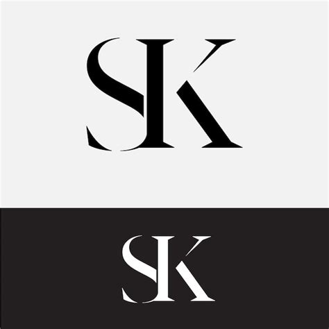 초기 문자 Sk 로고 디자인 크리에이티브 모던 심볼 아이콘 모노그램 프리미엄 벡터