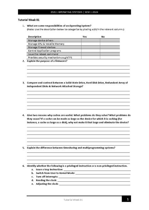 tutorial week 01 lab cs3 11 operating systems sem 1 2024 tutorial
