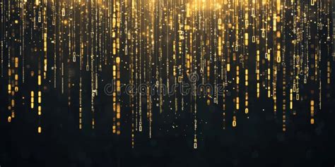 abstract golden binary code rain digital stream background stock illustration illustration of