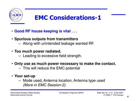 PPT Chelmsford Amateur Radio Society Advanced Course EMC Part The Causes PowerPoint