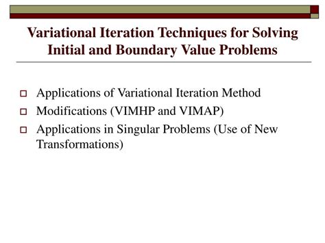 Ppt Modified Variational Iteration Method For Partial Differential