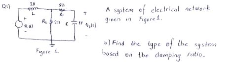Solved A System Of Electrical Network Given In Figure B Chegg