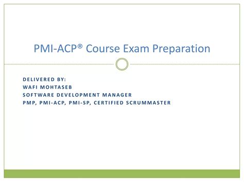 PMI ACP Agile Framework PPT