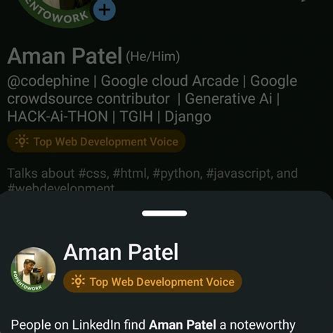 Webdevelopment Topvoice Linkedin Codephine Aman Patel